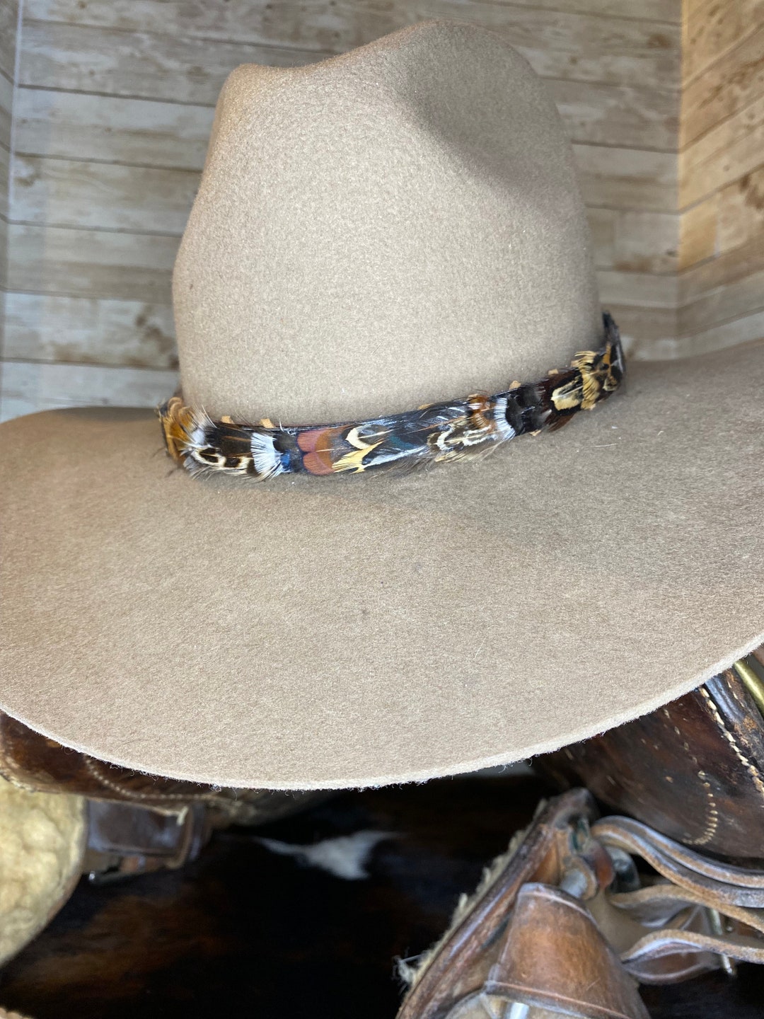 Elegant Pheasant Feather Hat Band - Adjustable, Customizable, Unique ...