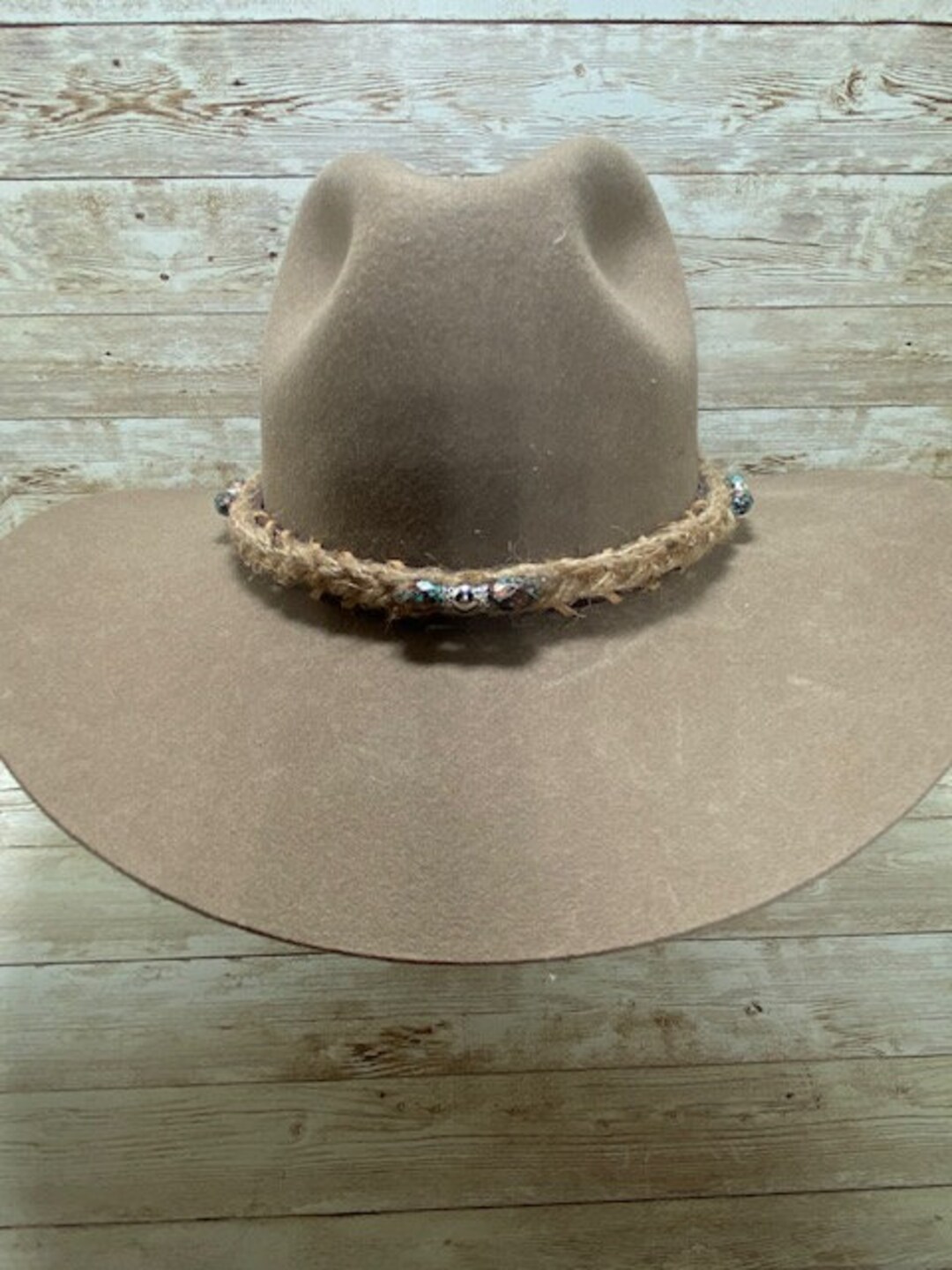 Western Hat Band: Braided Jute, Feathered, Beaded Hat Band - Etsy