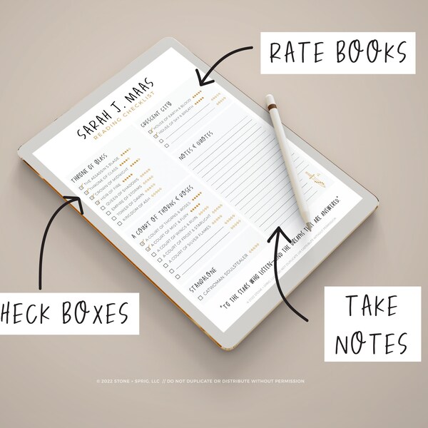 Booktok Checklist - Etsy UK