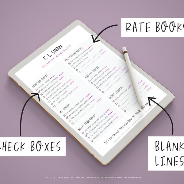 Booktok Checklist - Etsy UK
