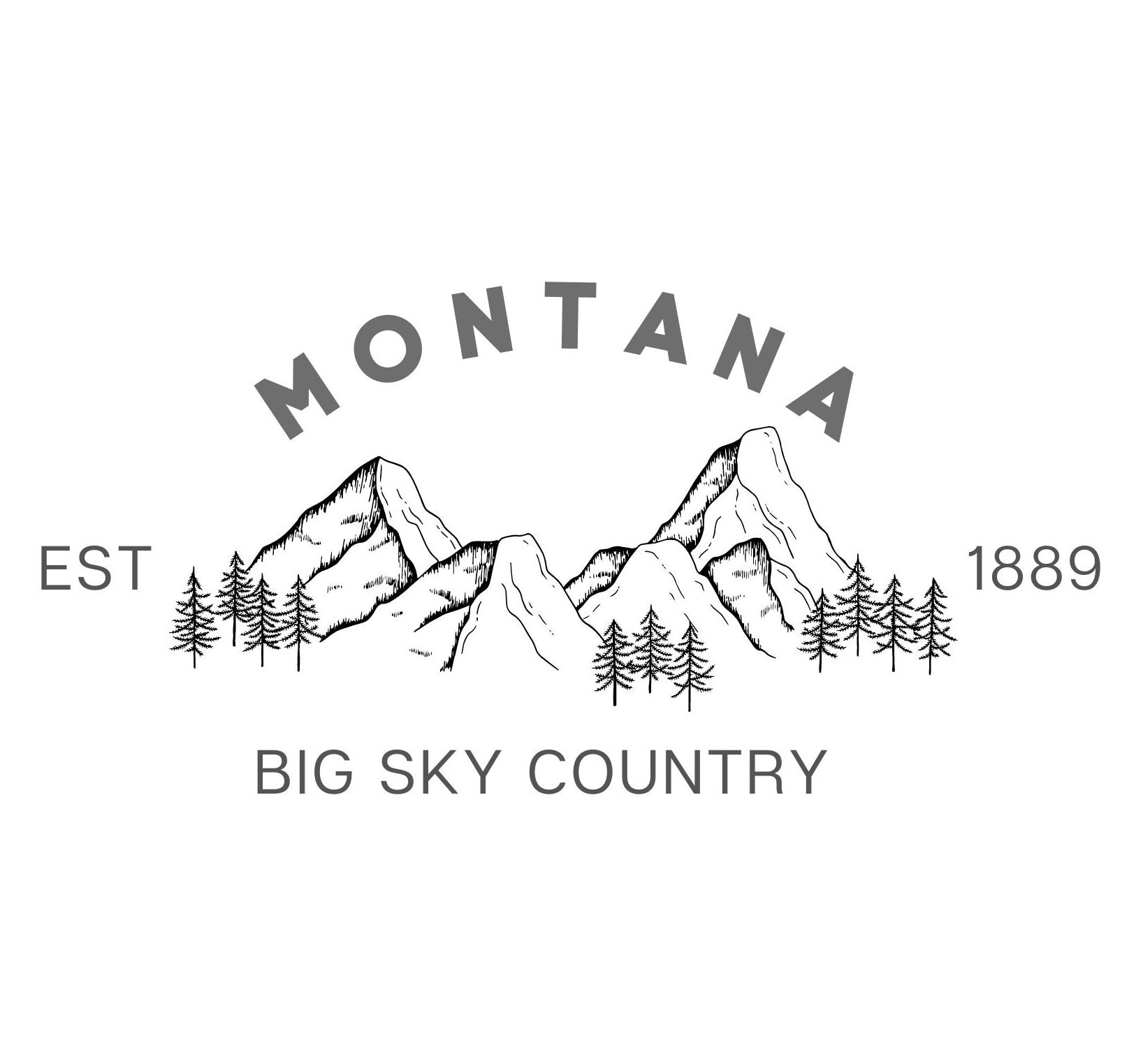 Montana Mountains SVG, PNG, Jpg | Montana Big Sky Country SVG | Montana ...