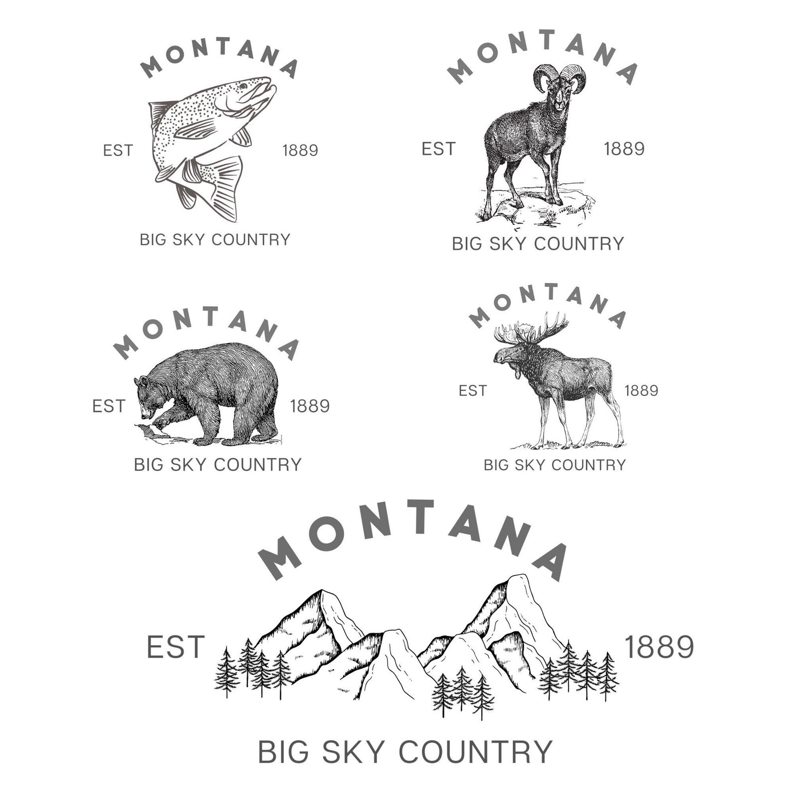 Montana Digital Download Pack SVG, PNG, Jpg | Montana Big Sky Country ...