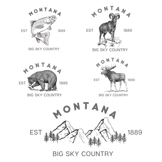 Montana Digital Download Pack SVG PNG Jpg Montana Big Sky - Etsy