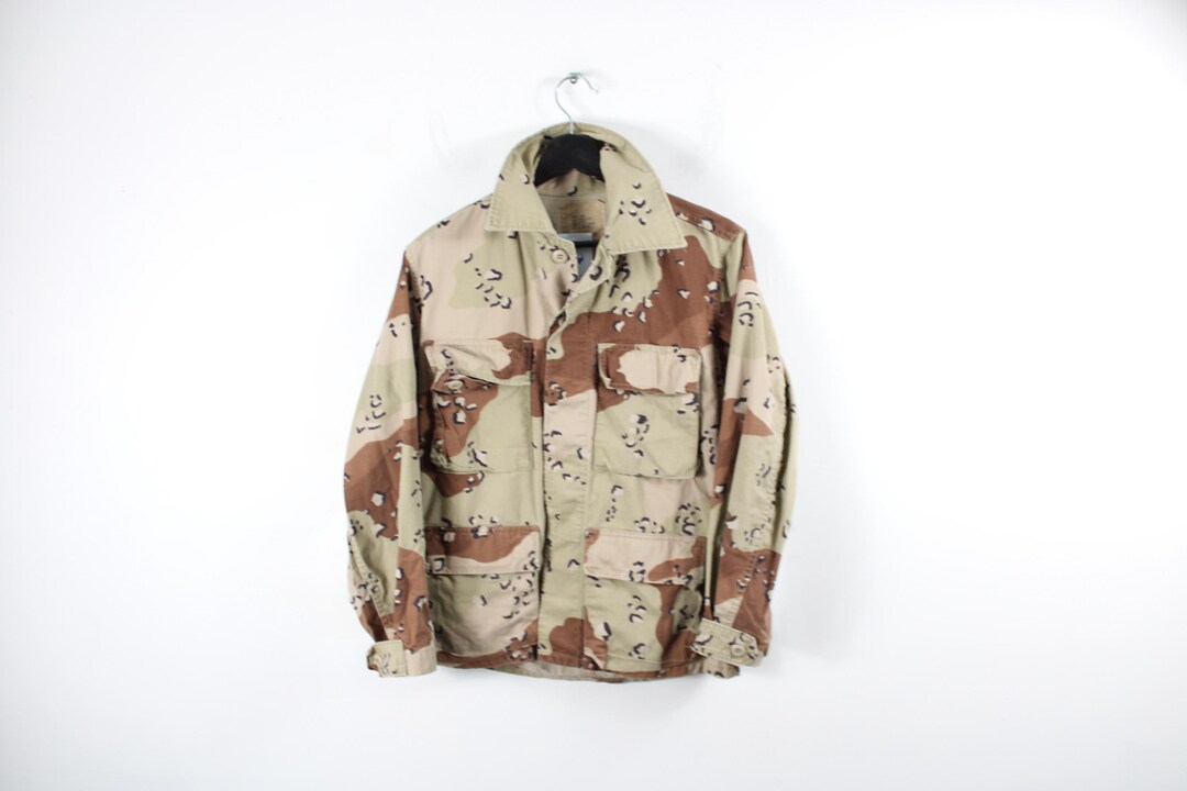 Desert-camo Military Field-jacket | Vintage Army Outerwear | Tactical ...
