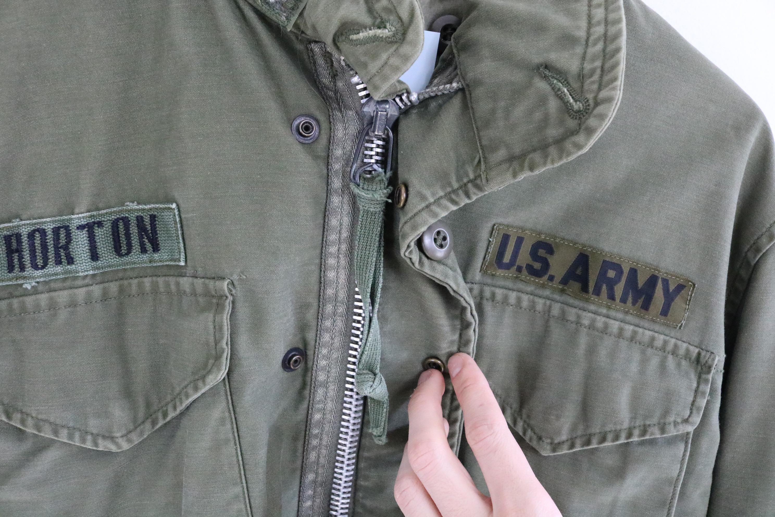 U.s.-army Field Jacket | Vintage Military Name Patch Utility Jacket ...