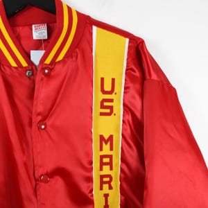 USMC Satin Bomber Jacket Vintage 1980s Red & Yellow, Size XL, Made in ...