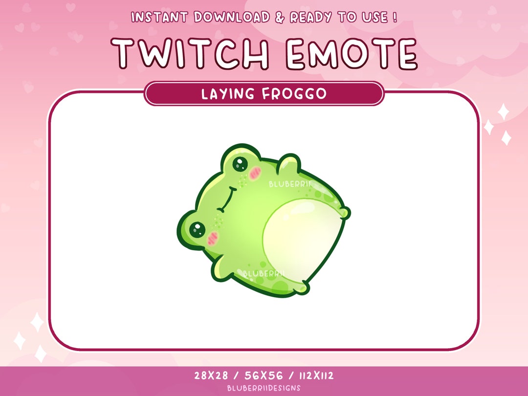 Frog Laying Down Emote / for Twitch Stream Streamers Discord Cute ...