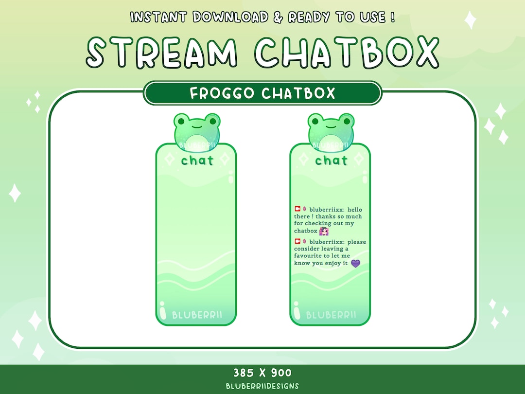 Kawaii Frog Chatbox for Twitch Stream Youtube Stream - Pastel ...