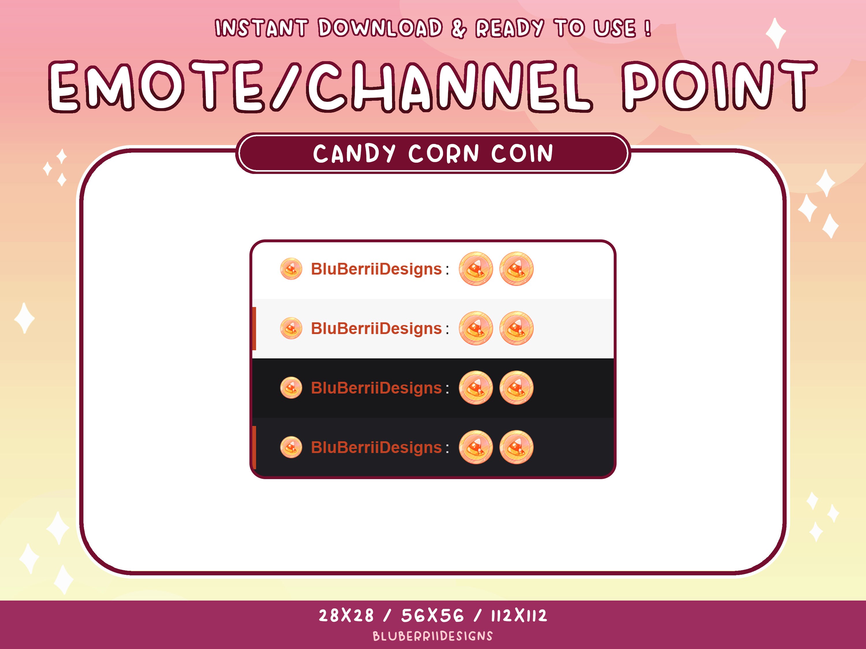 Halloween Candy Corn Coin Channel Points / Emote / Sub Bit Badge for ...