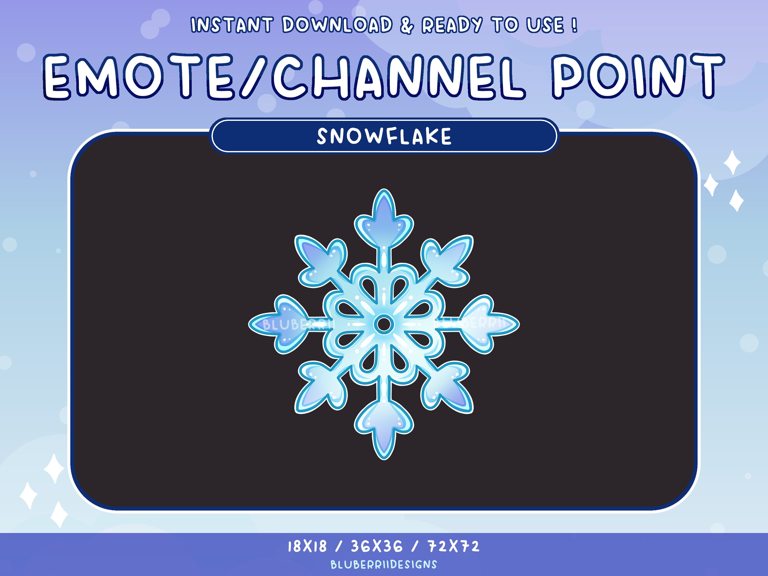 Snowflake Emote / Channel Point / Sub Bit Badge for Twitch Stream ...