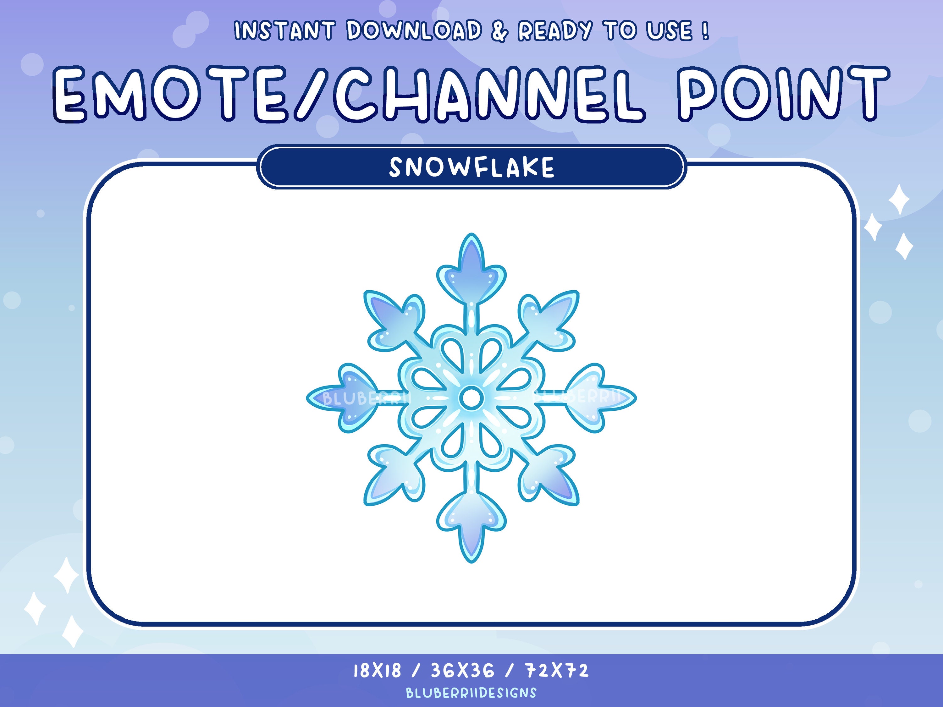 Snowflake Emote / Channel Point / Sub Bit Badge for Twitch Stream ...