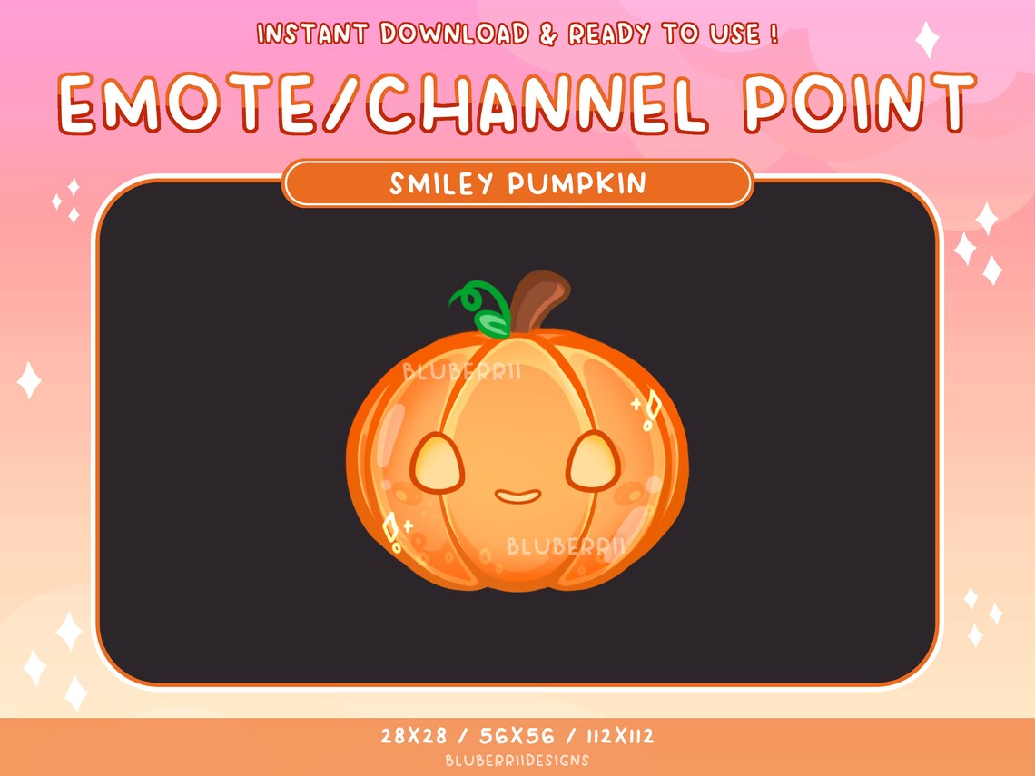 Halloween Pumpkin Channel Point / Emote / Sub Bit Badge for Twitch ...