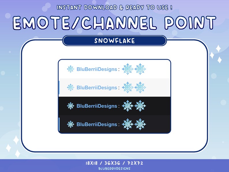 Snowflake Emote / Channel Point / Sub Bit Badge for Twitch Stream ...