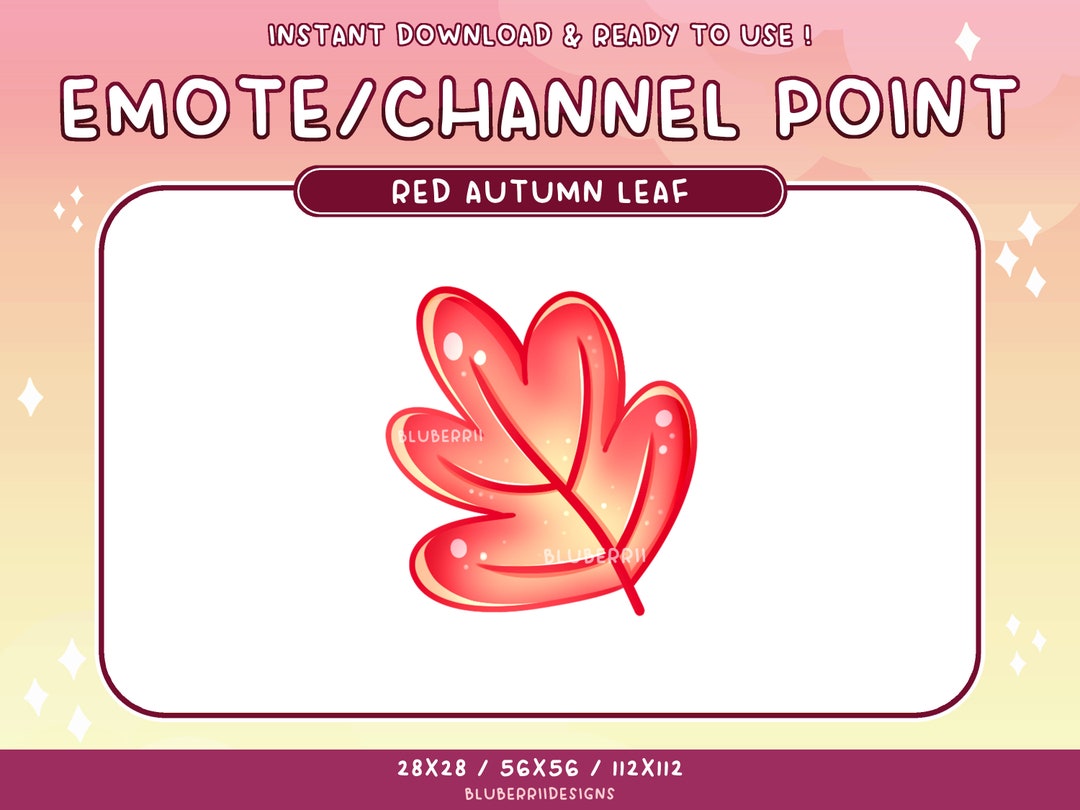 Red Autumn Leaf Channel Points / Emote / Sub Bit Badge for Twitch ...