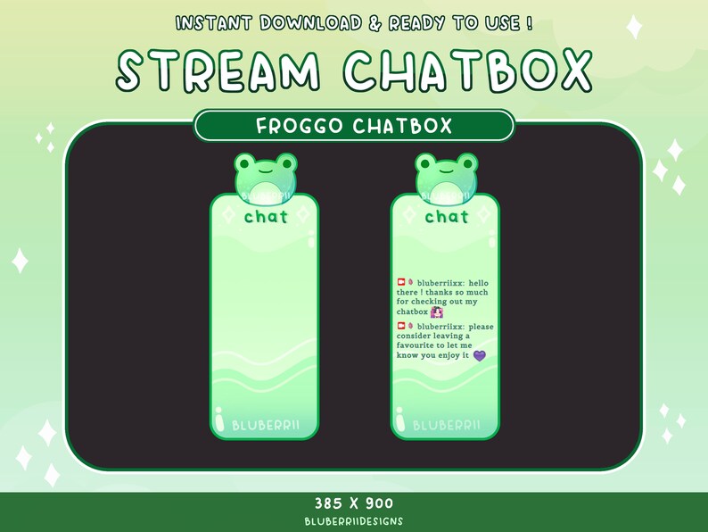 Kawaii Frog Chatbox for Twitch Stream Youtube Stream - Pastel ...