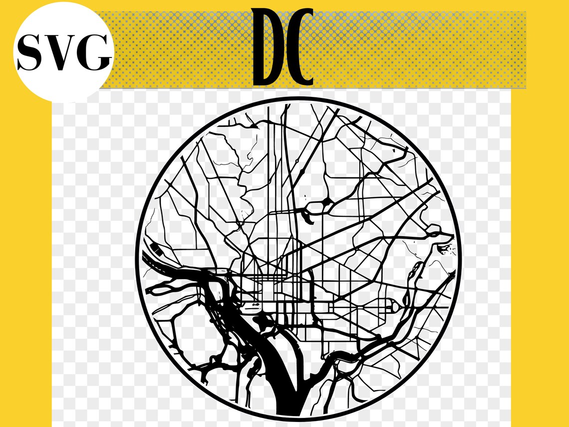 Washington DC City Map Svg File, District of Columbia Gift, DC Coaster ...