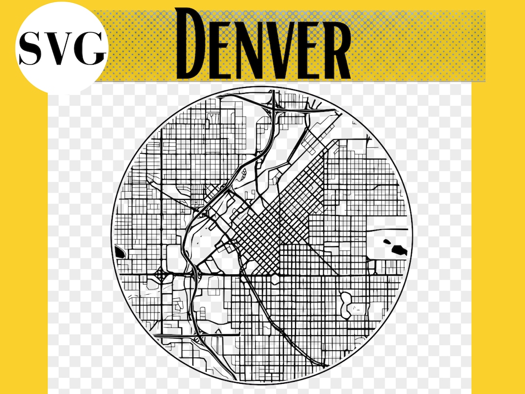Denver City Map Svg File, Denver Gift, Denver Colorado, Denver Coaster ...