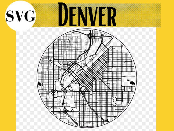 Denver City Map Svg File Denver Gift Denver Colorado Denver - Etsy