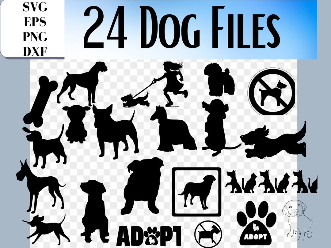 24 Dog Files, Digital Downloads, SVG, Dxf, Png, Eps Files Included ...