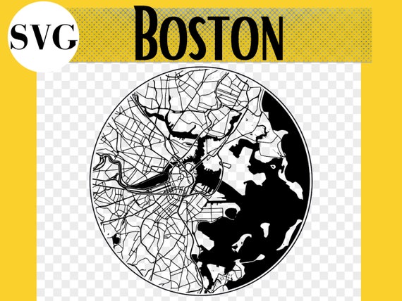 Boston City Map SVG File Boston Gift Boston Coaster Boston - Etsy