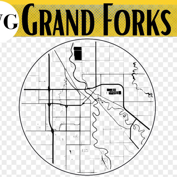 Grand Forks Map Svg - Etsy