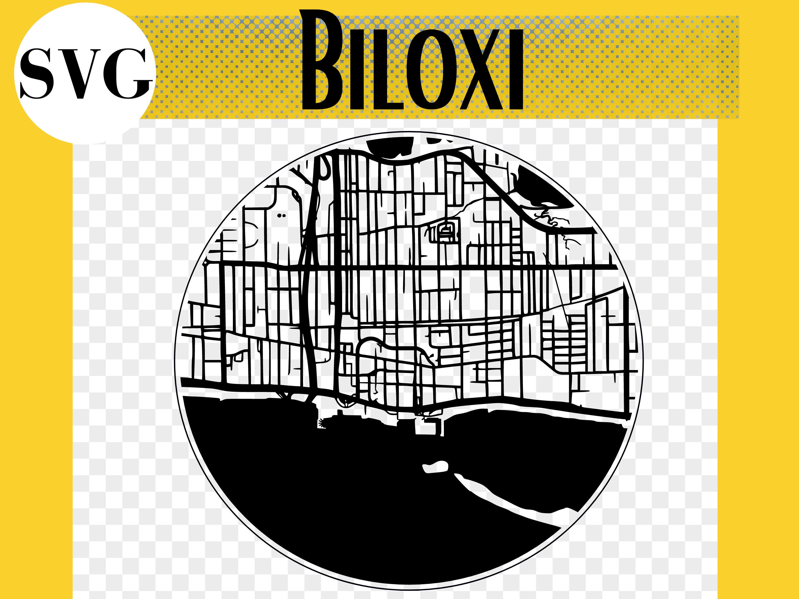Biloxi Mississippi Map Svg File, Biloxi Gifts, Biloxi Coaster, Biloxi ...