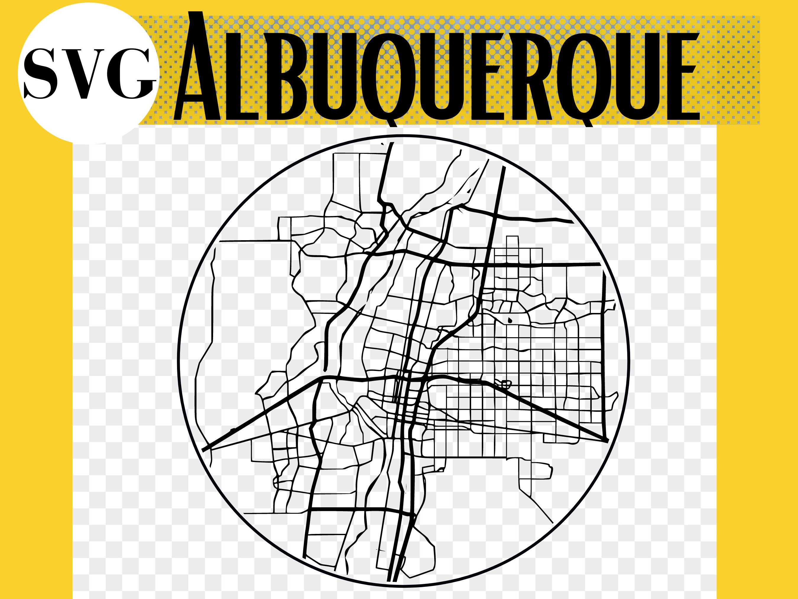 Albuquerque City Map SVG File, Albuquerque Gift, Albuquerque Coaster ...