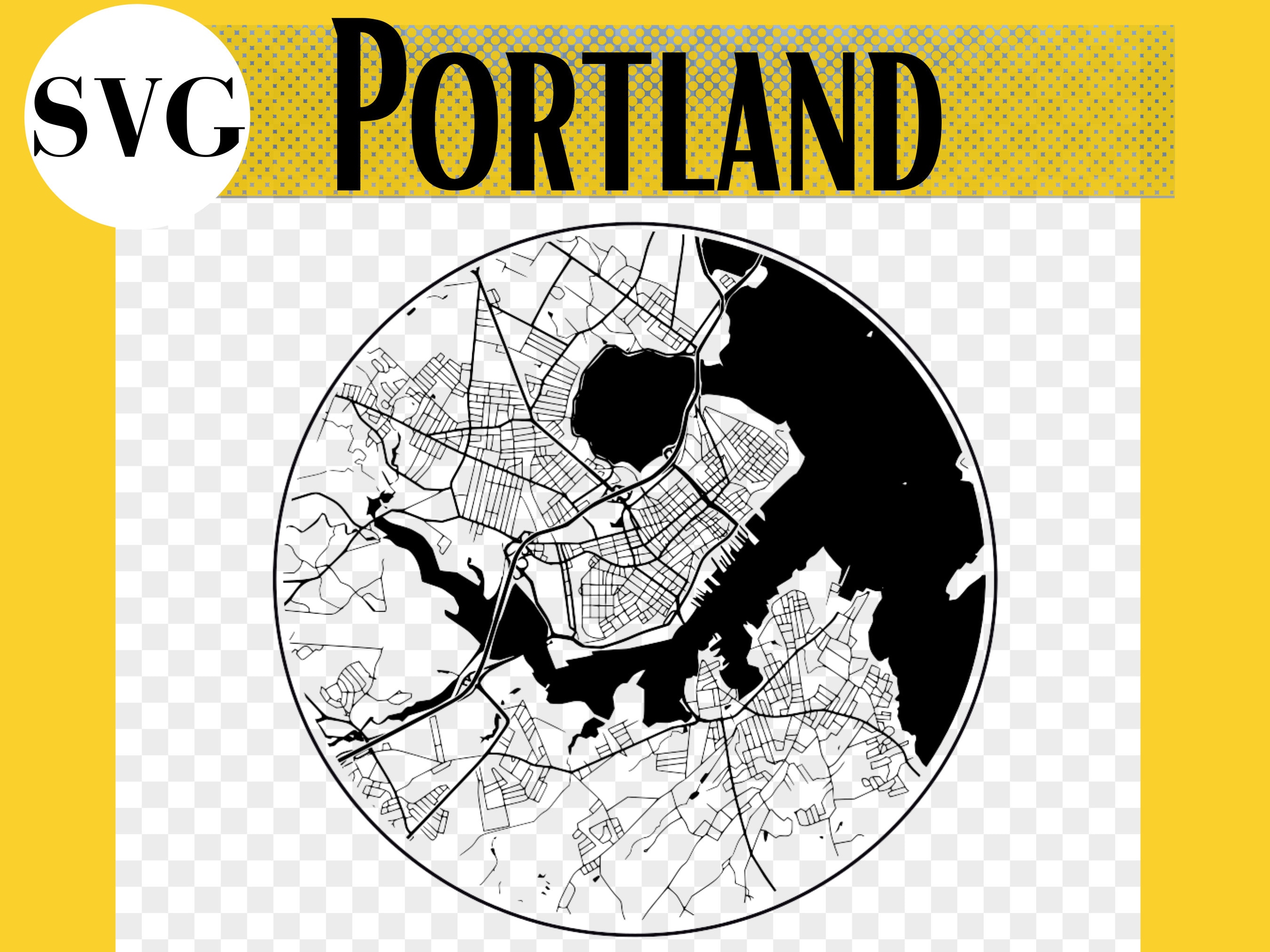 Portland City Map, Portland Maine, Portland Gifts, Portland SVG, Lazer ...