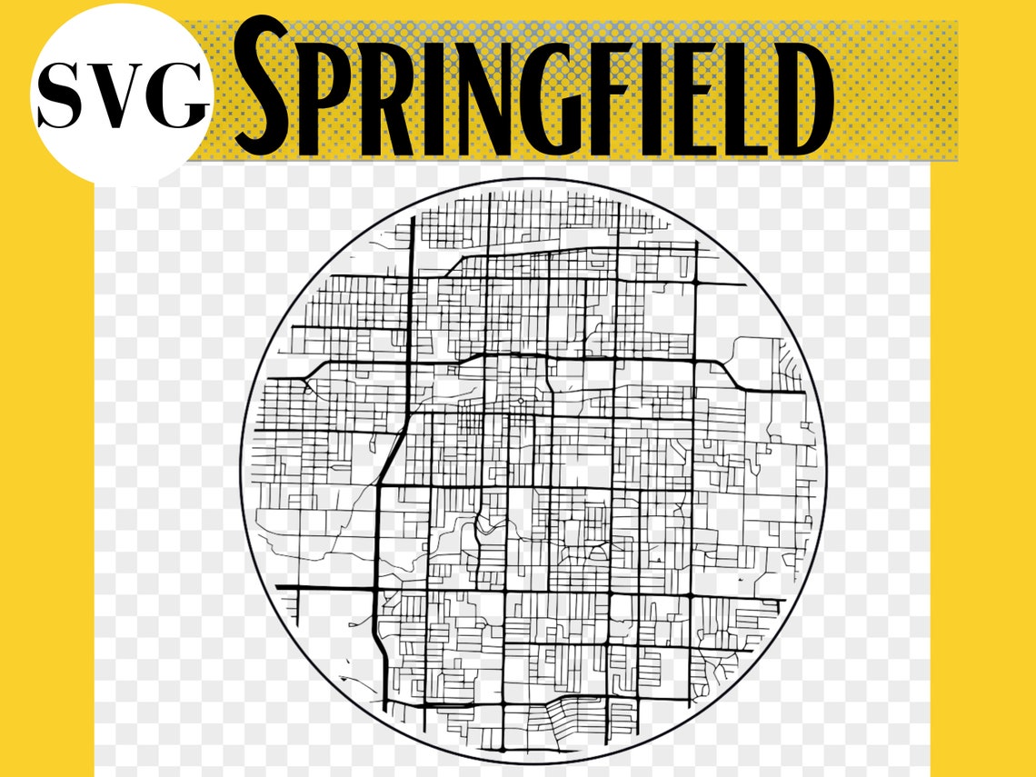 Springfield Map SVG Springfield SVG File Springfield - Etsy