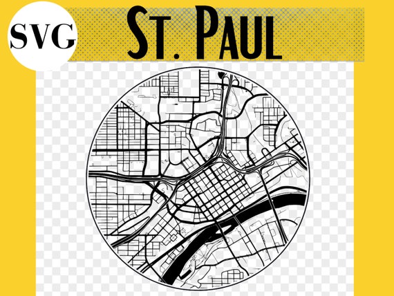 St. Paul City Map St. Paul Minnesota SVG File St. Paul | Etsy