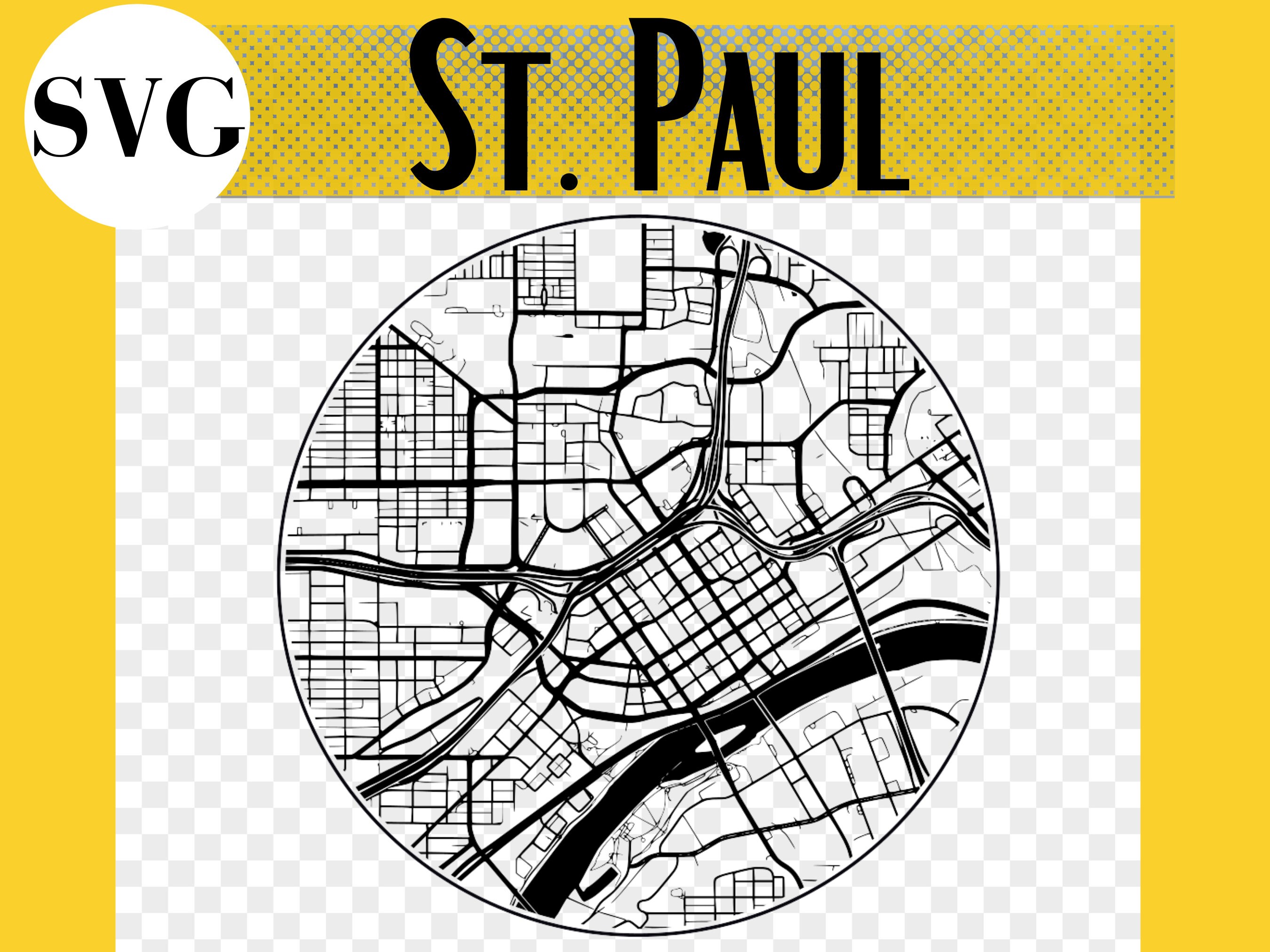 St. Paul City Map, St. Paul Minnesota, SVG File, St. Paul Gift, St ...