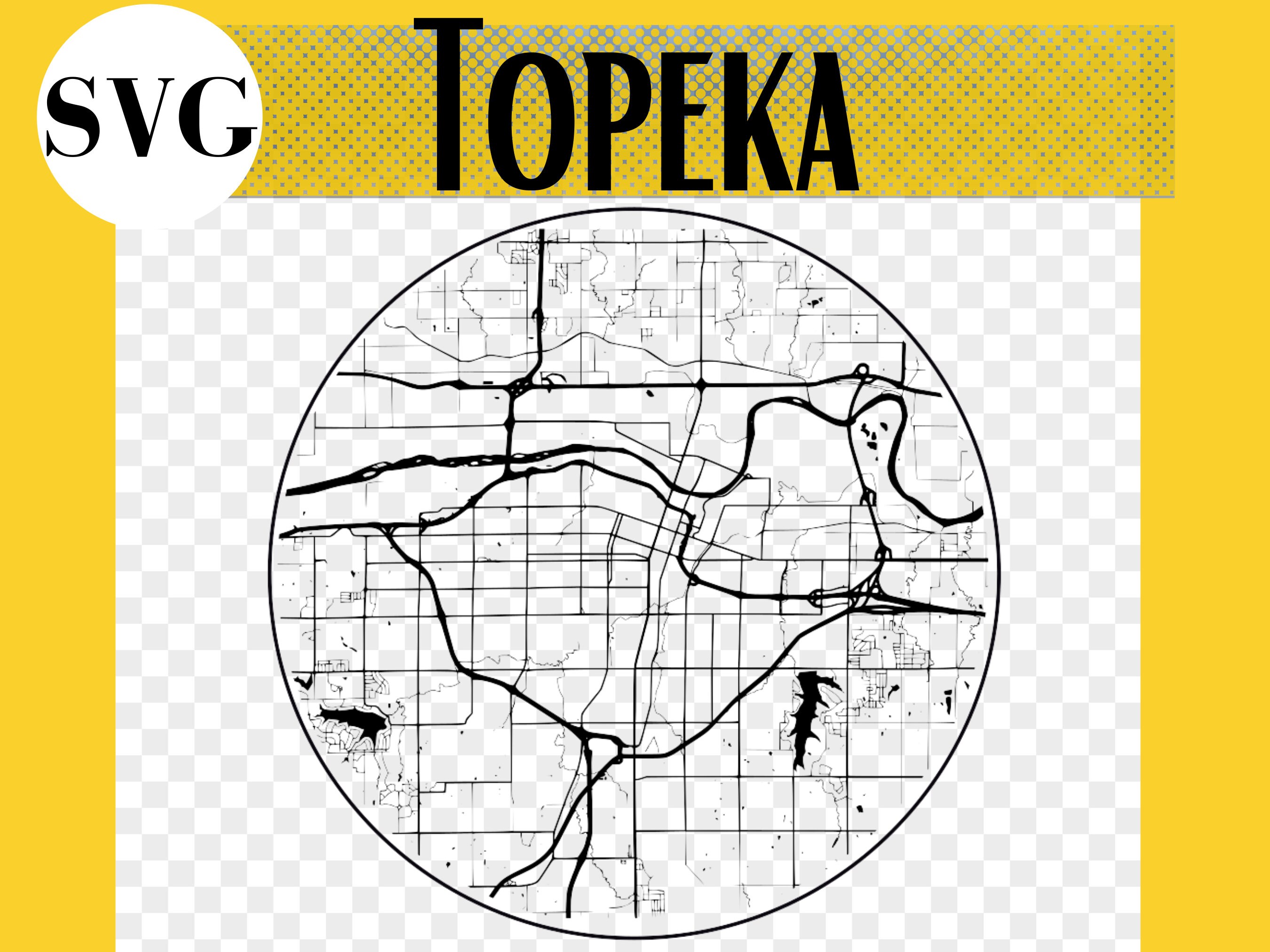 Topeka Map SVG, Topeka Kansas, Topeka SVG File, Topeka Kansas SVG ...