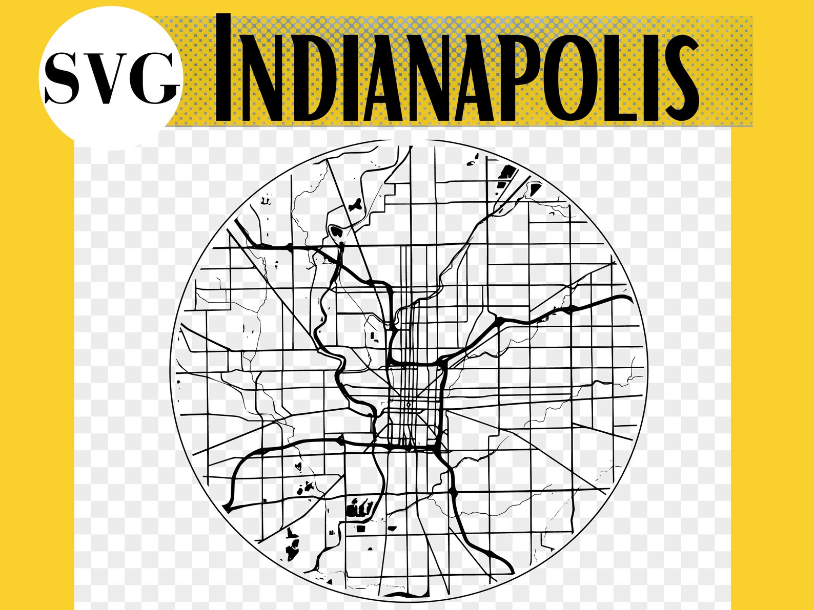 Indianapolis City Map, Svg File, Indianapolis Gift, Indianapolis ...