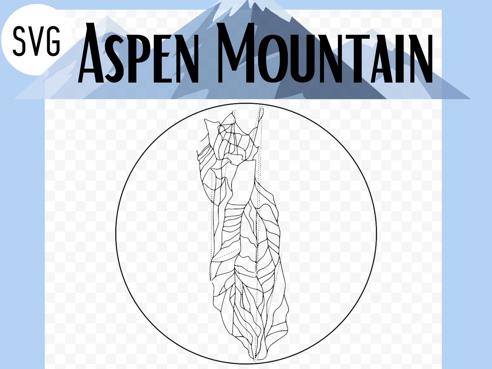 Aspen Mountain Ski Resort Map, SVG File, Aspen CO, Aspen Svg, Glowforge ...