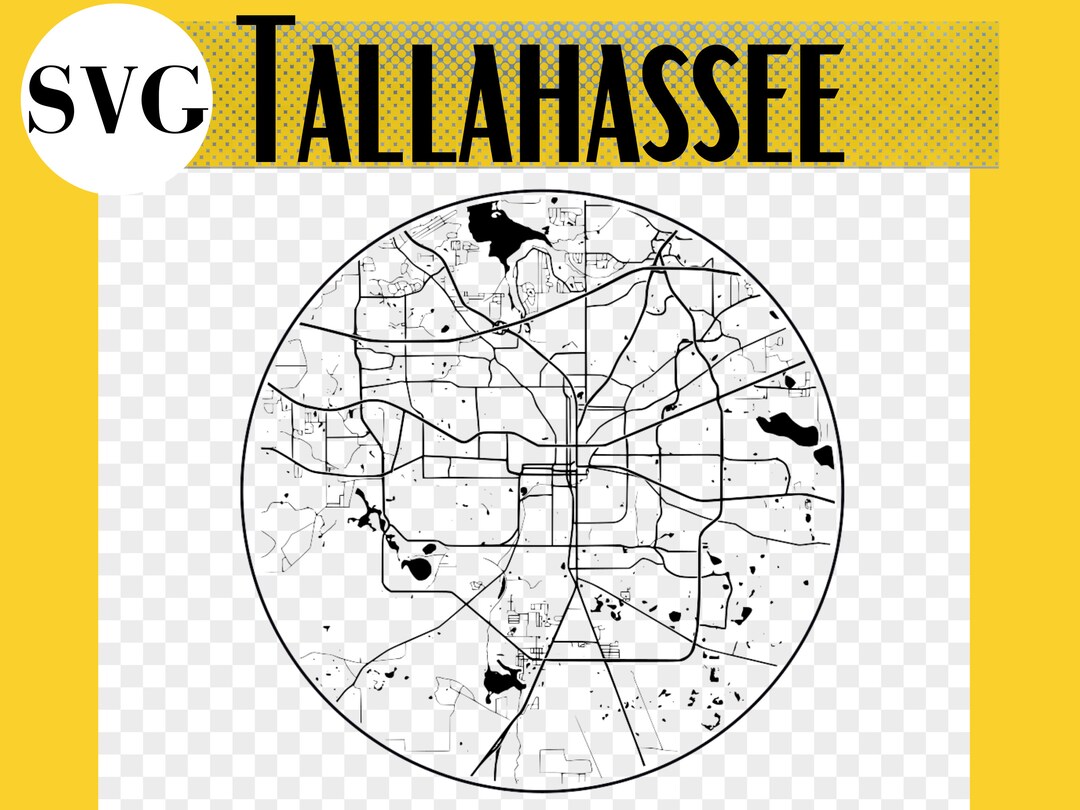 Tallahassee City Map, Tallahassee Florida, Tallahassee Gifts, Florida ...