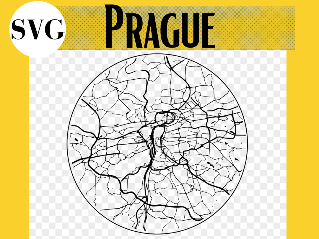Prague Map SVG, Prague Czech Republic, Prague SVG File, Prague Gifts ...