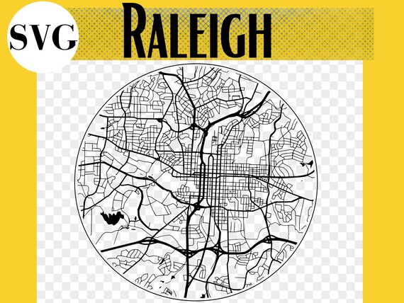 Raleigh North Carolina City Map Svg File Raleigh Gifts | Etsy
