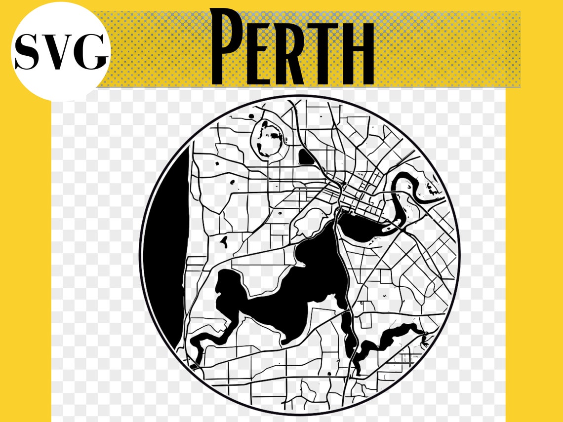 Perth City Map, SVG File, Perth Gift, Perth Coaster, Australia ...