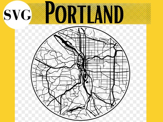 Portland Oregon City Map SVG File Portland Gift Portland | Etsy