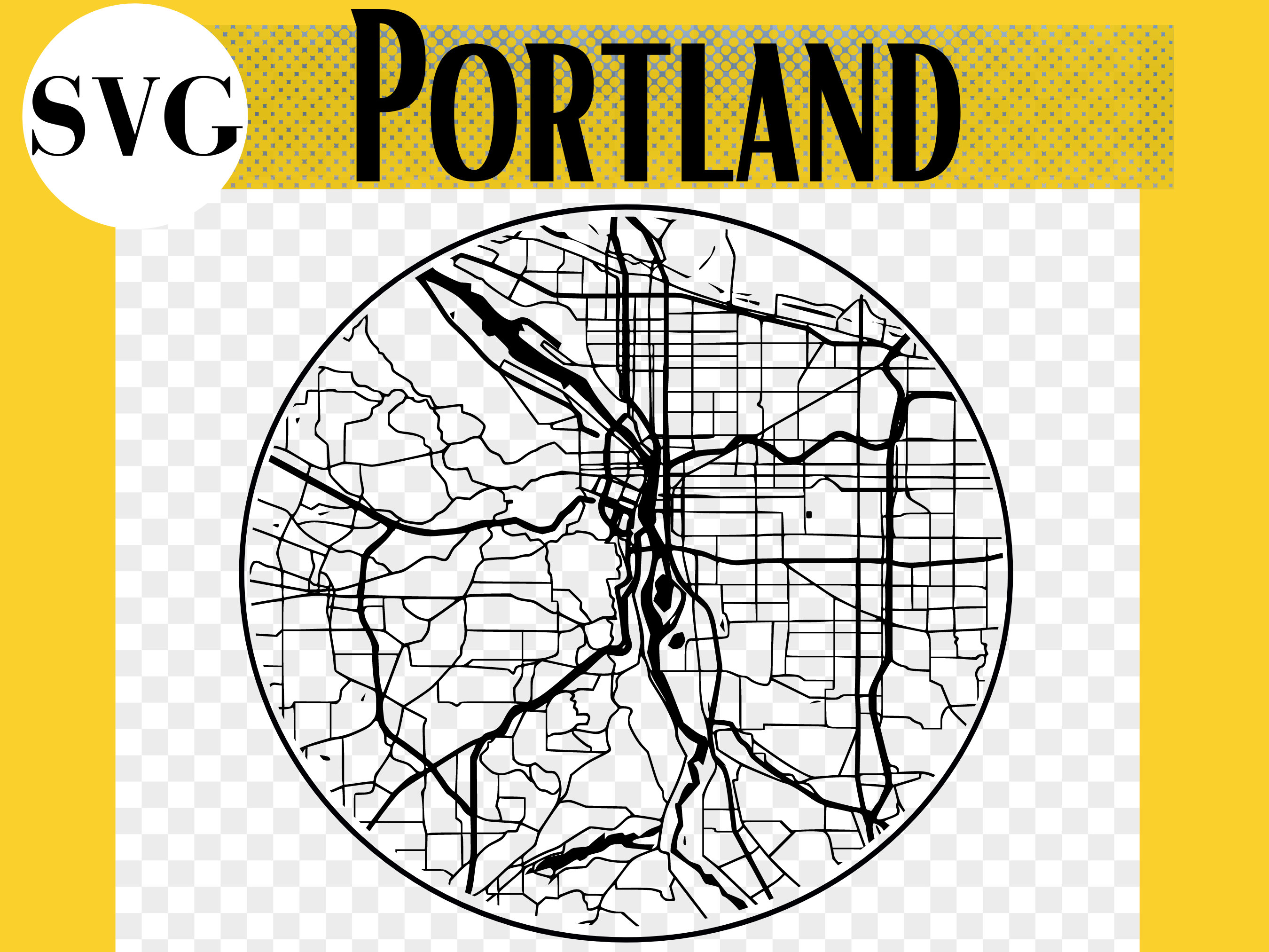 Portland Oregon City Map, SVG File, Portland Gift, Portland Coaster ...