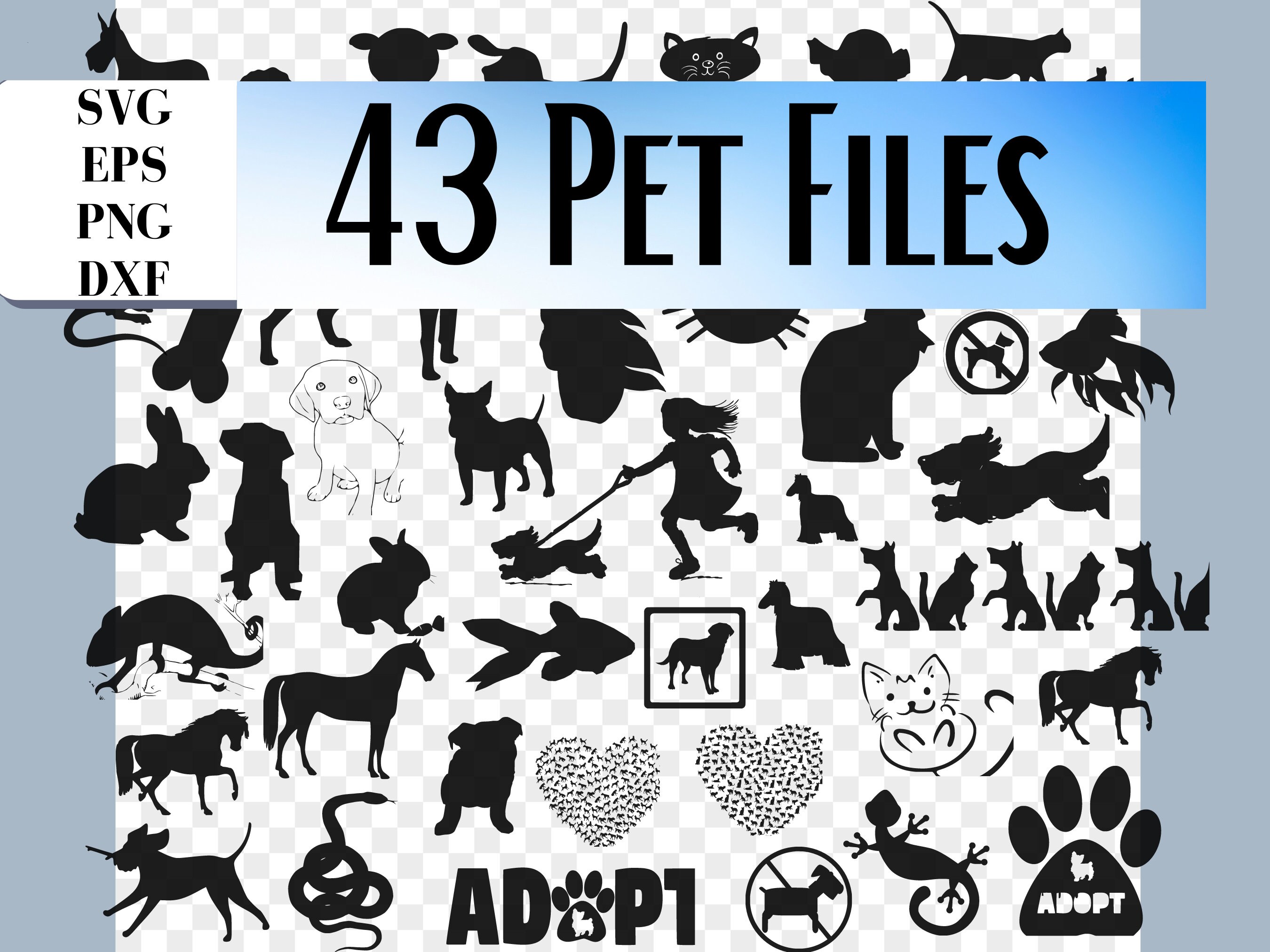43 Pet Files, Digital Downloads, SVG, Dxf, Png, Eps Files Included ...