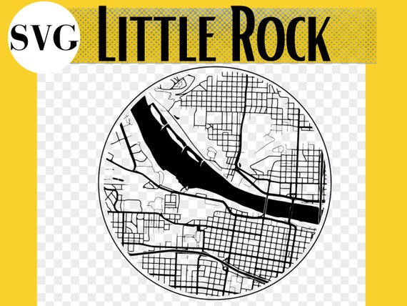 Little Rock City Map SVG File Little Rock Arkansas Little | Etsy