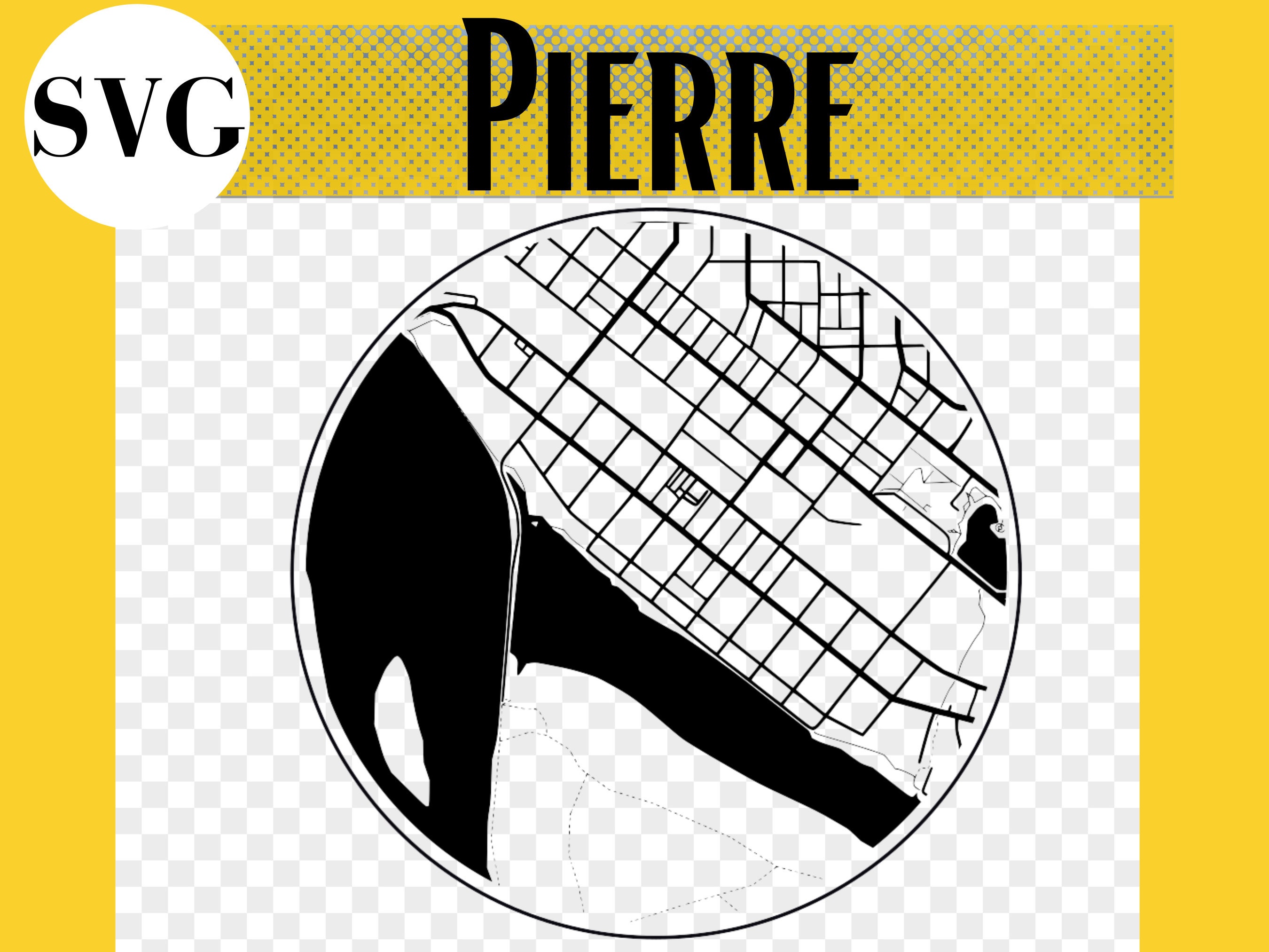 Pierre City Map, Pierre South Dakota, SVG File, Pierre Gift, Pierre ...