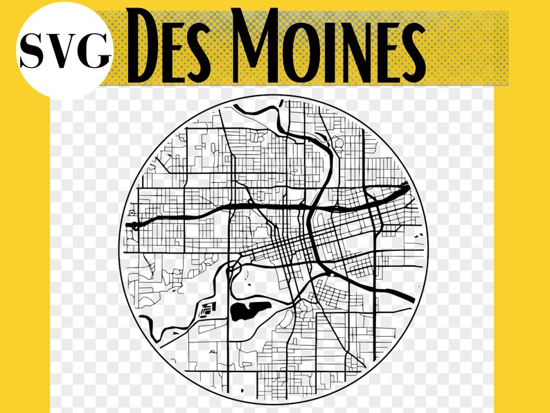 Des Moines Map SVG, Des Moines SVG File, Des Moines Iowa, Iowa Svg File ...