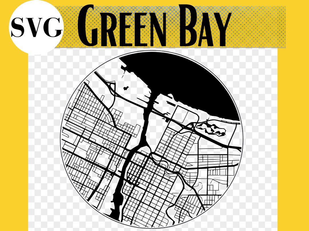 Green Bay Map Svg File, Green Bay Gift, Green Bay Michigan, Green Bay ...