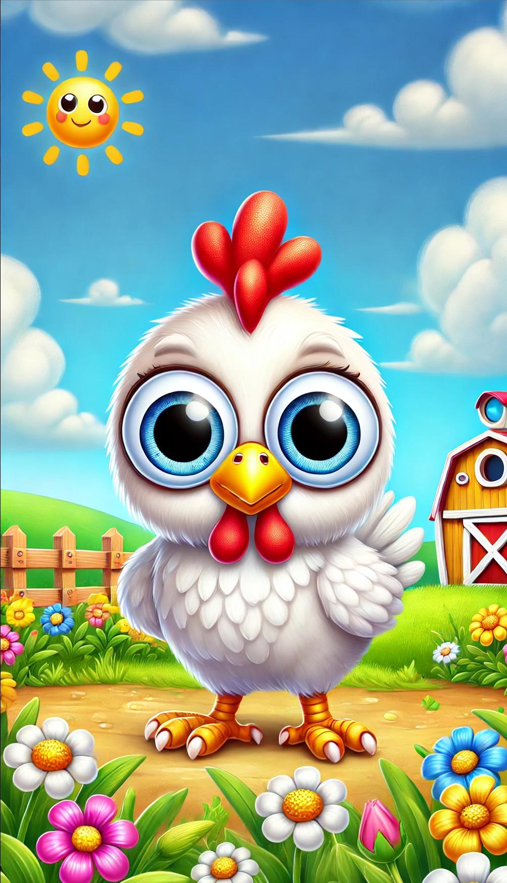 Googly Eyes Cute Chicken on the Farm - Etsy