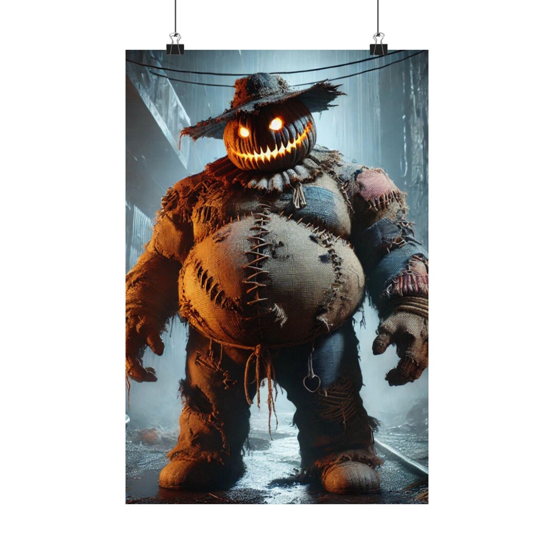 Scarecrow Matte Vertical Poster, Halloween Decor, Unique Wall Art, Fall ...