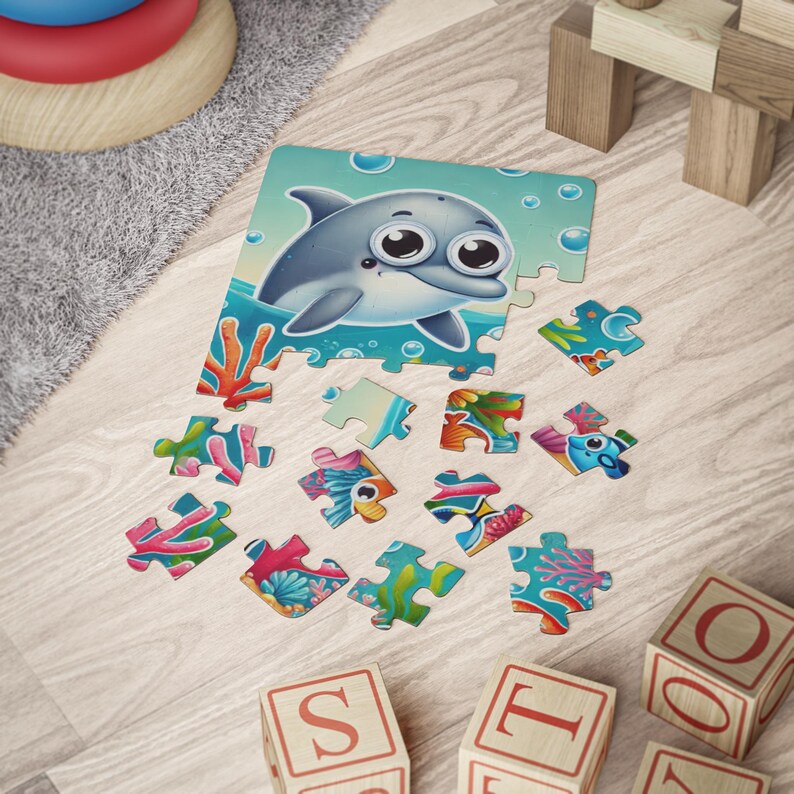 Underwater Adventure Kids' Puzzle, Dolphin Ocean Theme, 30-piece Jigsaw ...