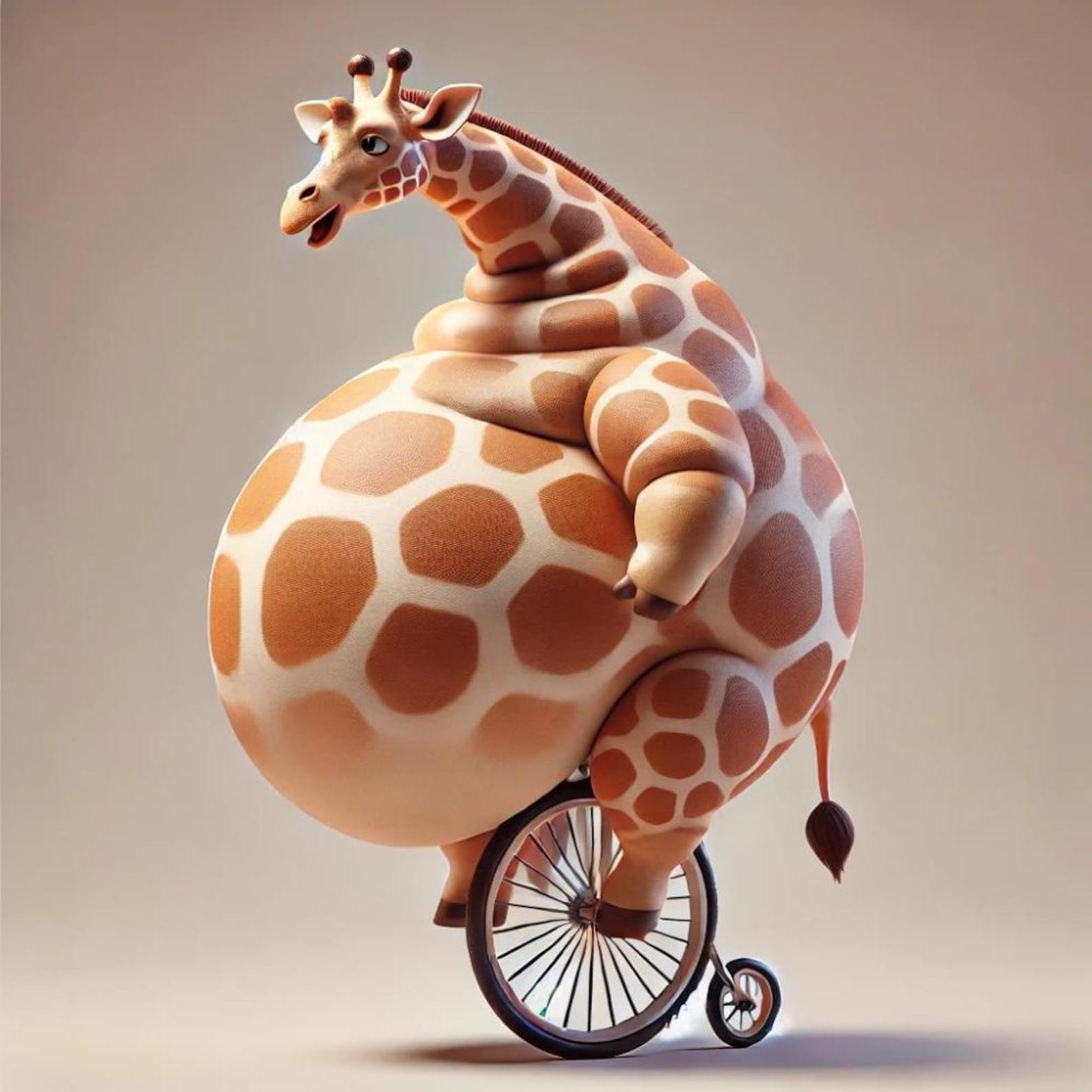 Big Belly Giraffe Riding a Bicycle - Etsy