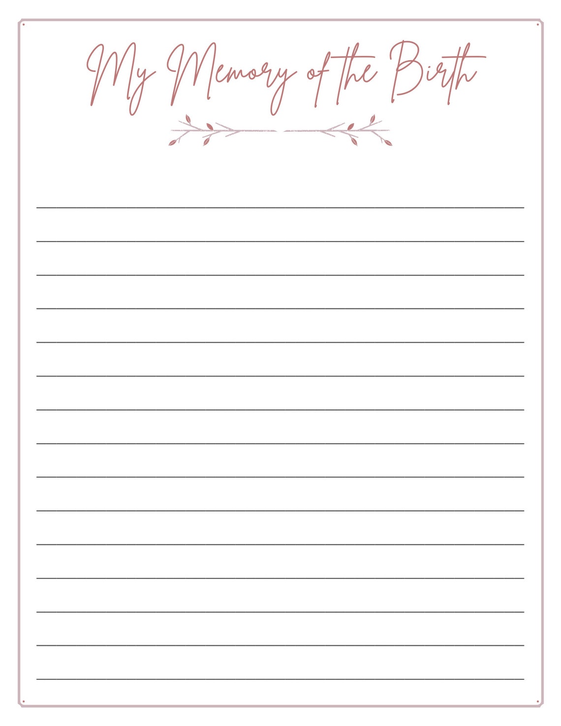 Birth Log Printable Birth Journal for Doulas - Etsy